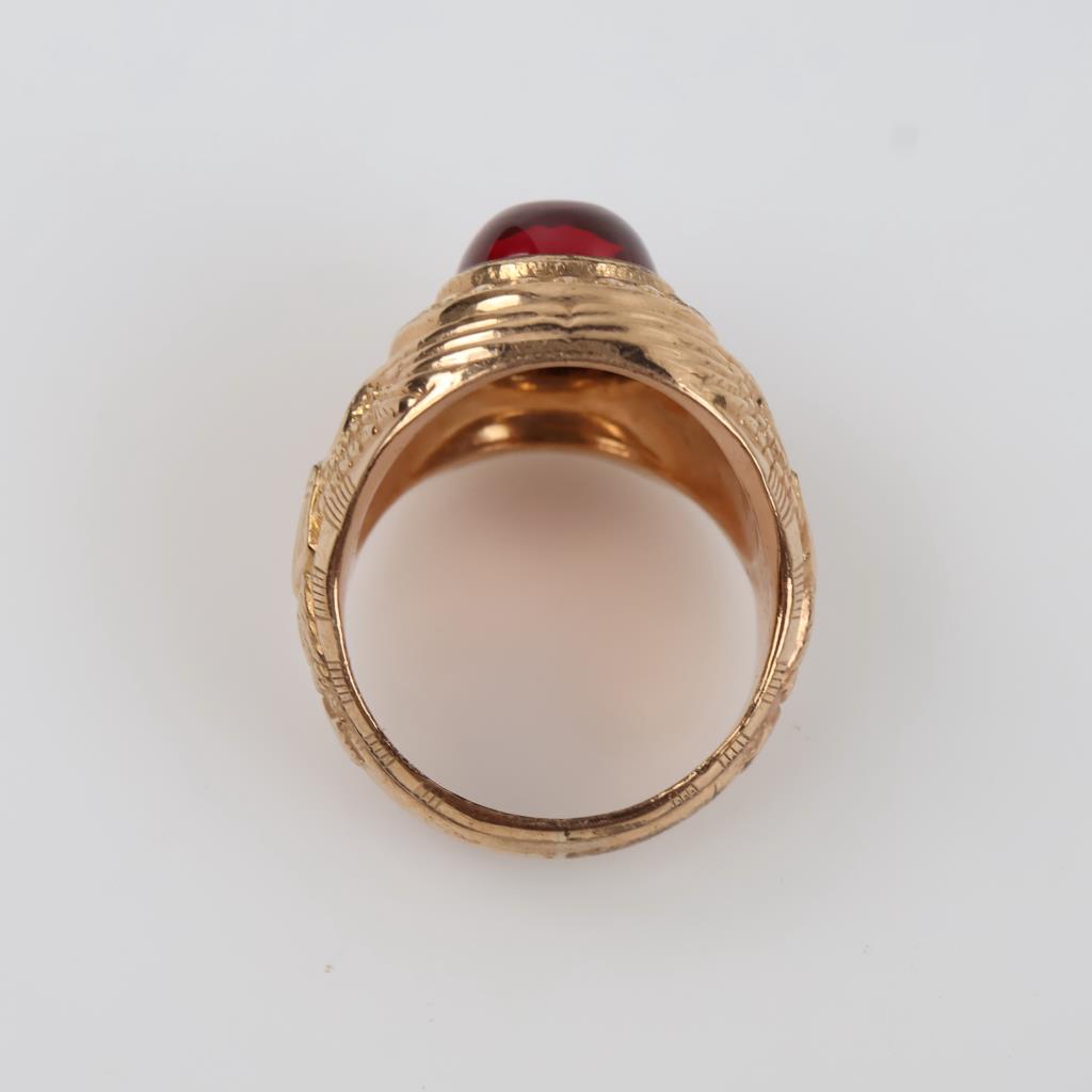 14kt RGP Red Stone Signet Ring | Property Room