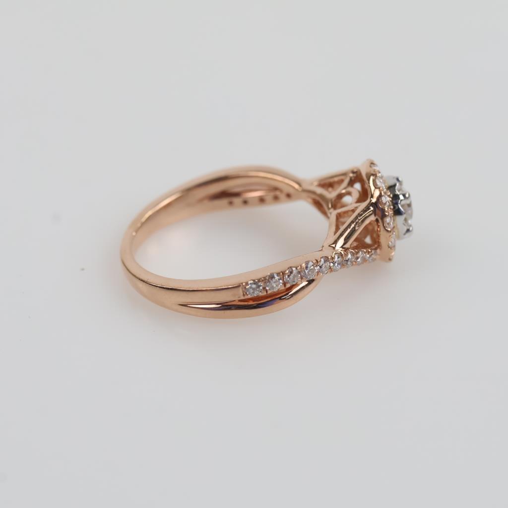 14kt Rose Gold Diamond Halo Split Shank Engagement Ring | Property Room