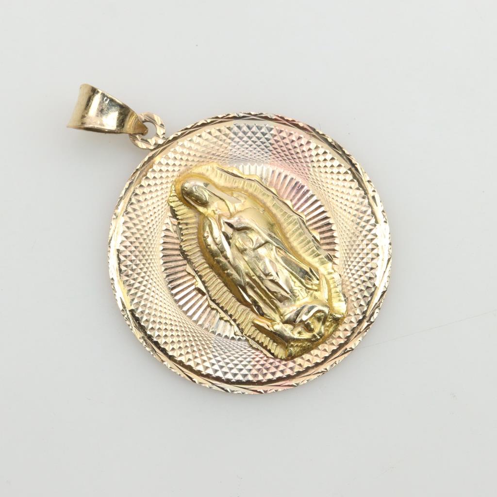 14kt Tri Colored Gold Religious Pendant | Property Room