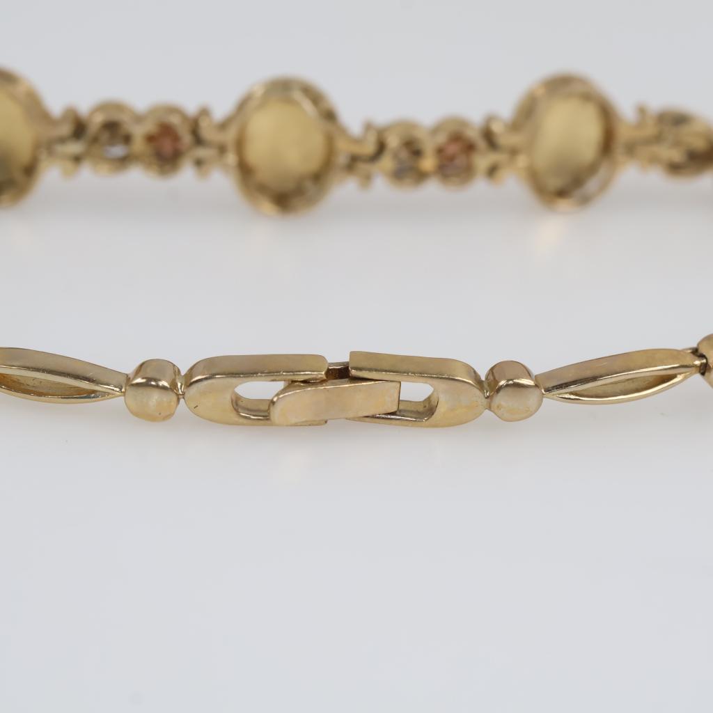 14kt Tri-Color Gold Clear Stone Religious Bracelet | Property Room