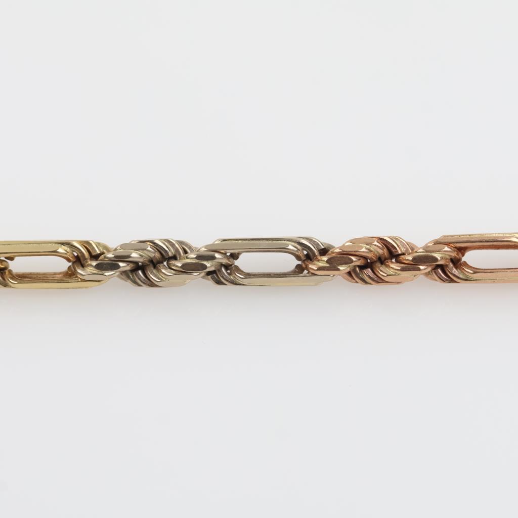 14kt Tri-Color Gold Fancy Rope Link Necklace -Evaluated By Our ...