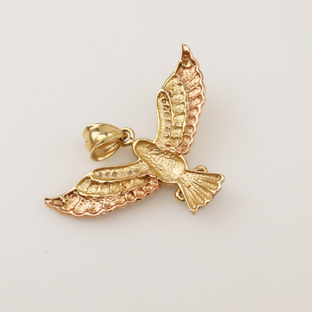 14kt Tri-Colored Gold Eagle Pendant | Property Room