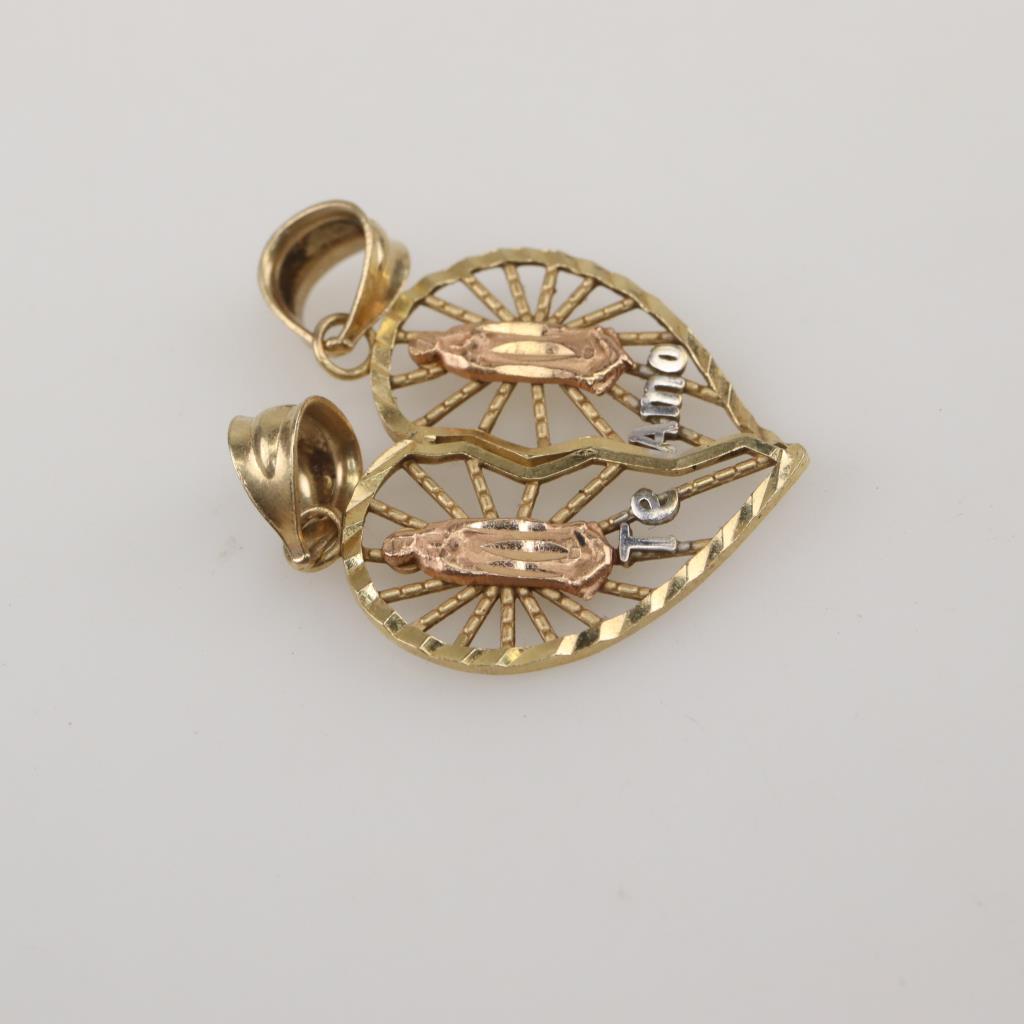 14kt Tri-Colored Gold Heart Pendant | Property Room