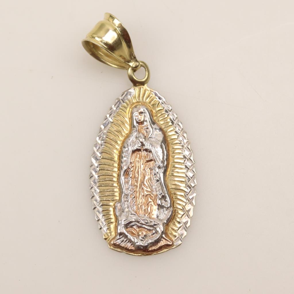 14kt Tri-Colored Gold Religious Pendant | Property Room