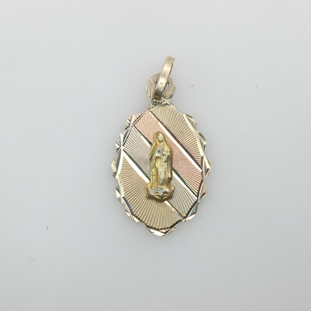 14kt Tri-Colored Gold Religious Pendant | Property Room