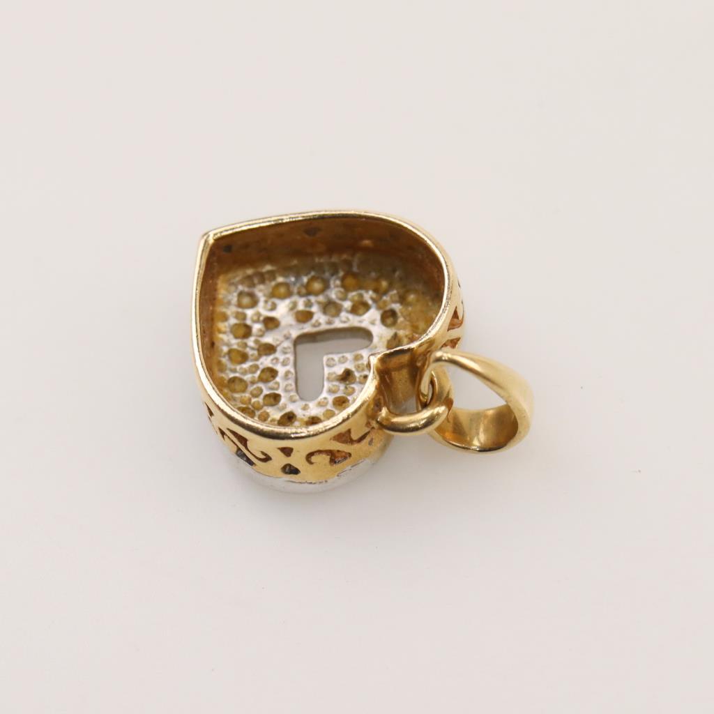 14kt Two Tone Gold Diamond Accent Heart Pendant | Property Room