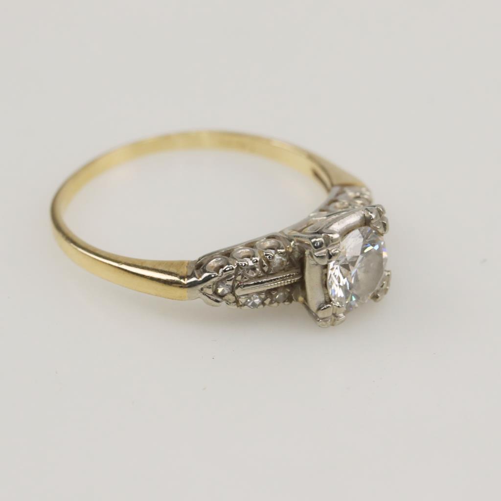 14kt Two Tone Gold Diamond Engagement Ring | Property Room