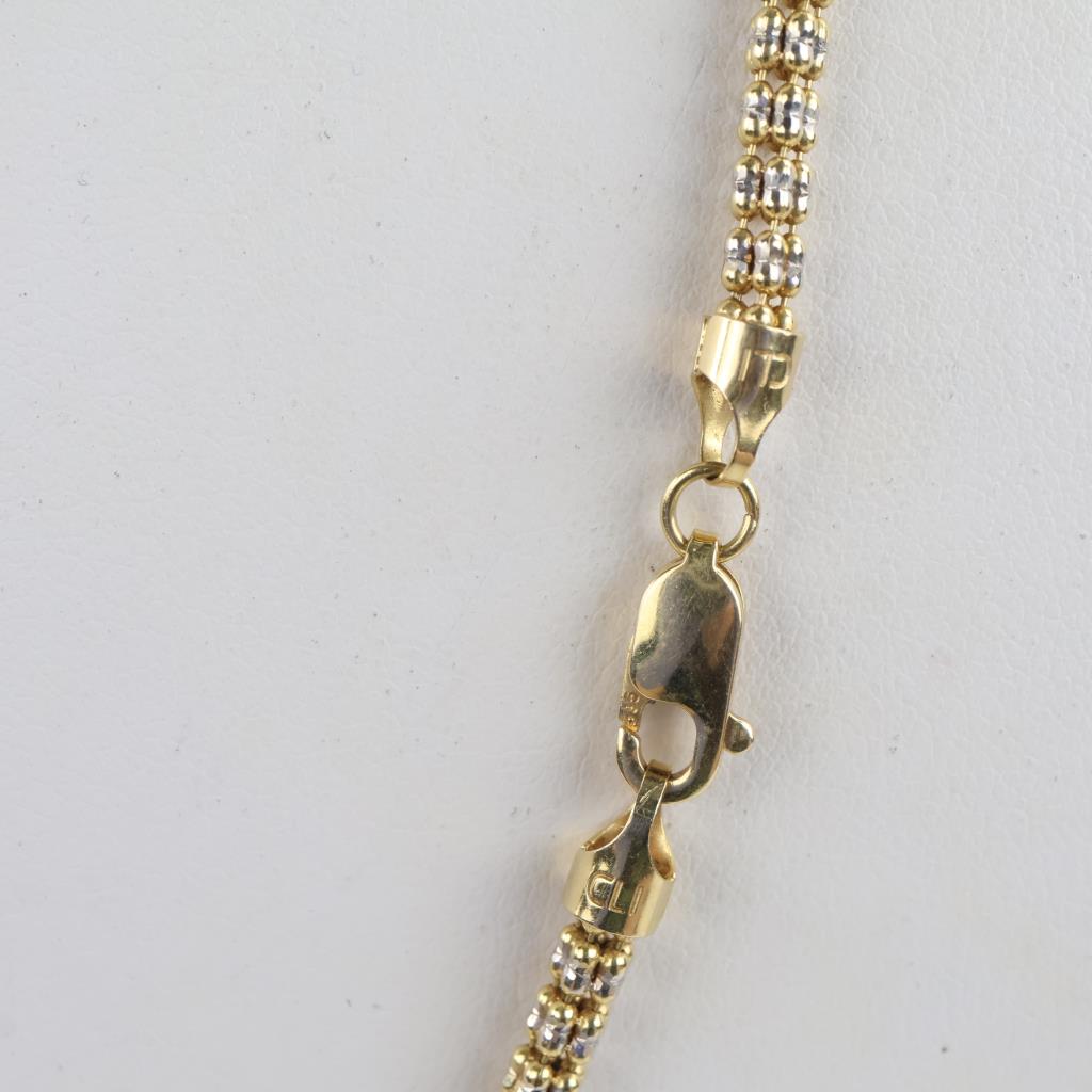 14kt Two Tone Gold Fancy Link Necklace | Property Room