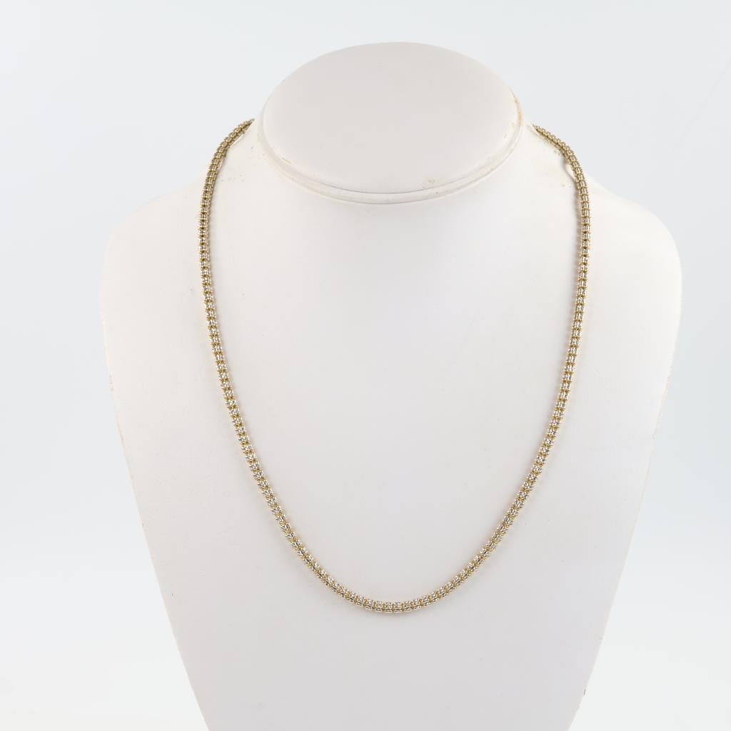 14kt Two Tone Gold Fancy Link Necklace | Property Room