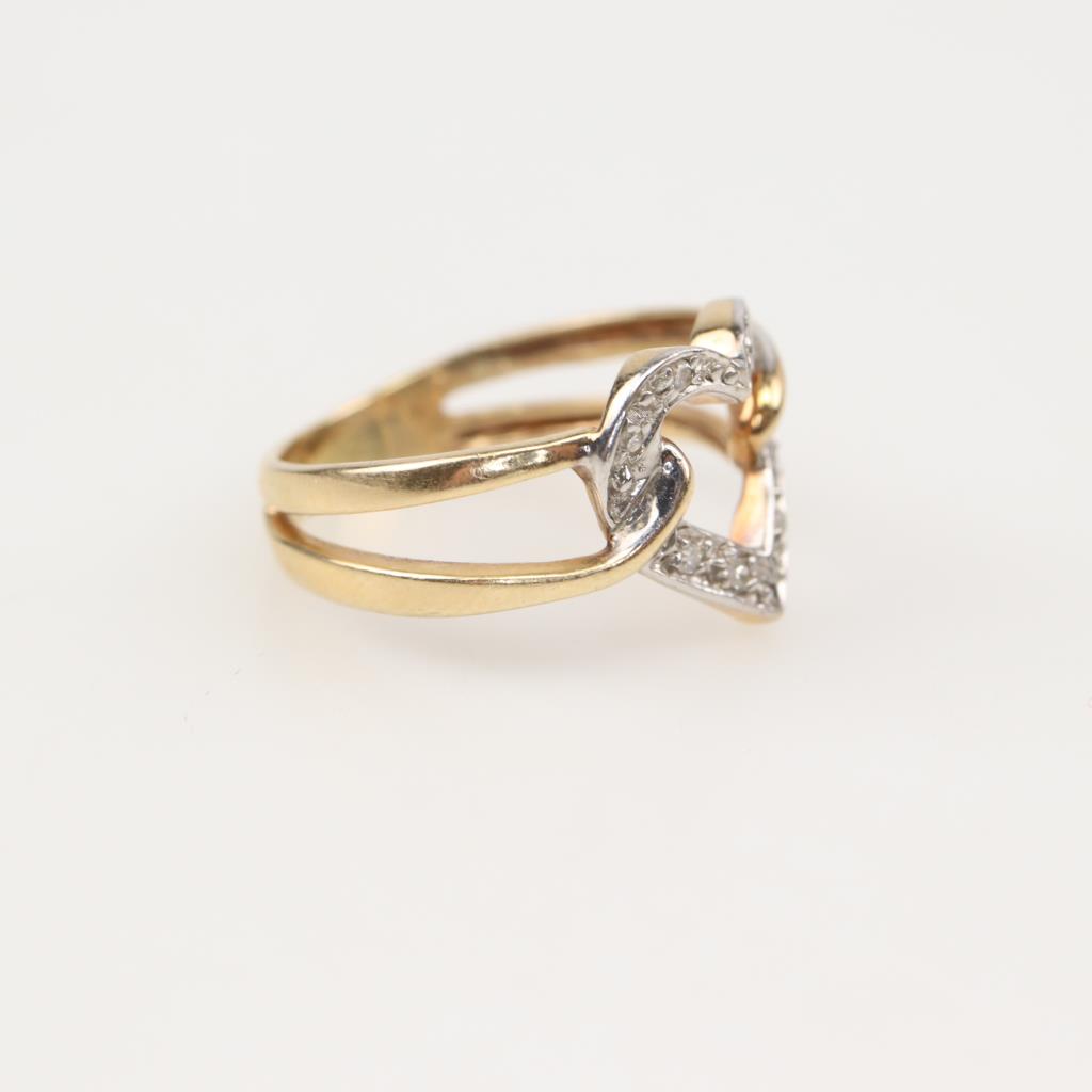 14kt Two Tone Gold Heart Ring | Property Room
