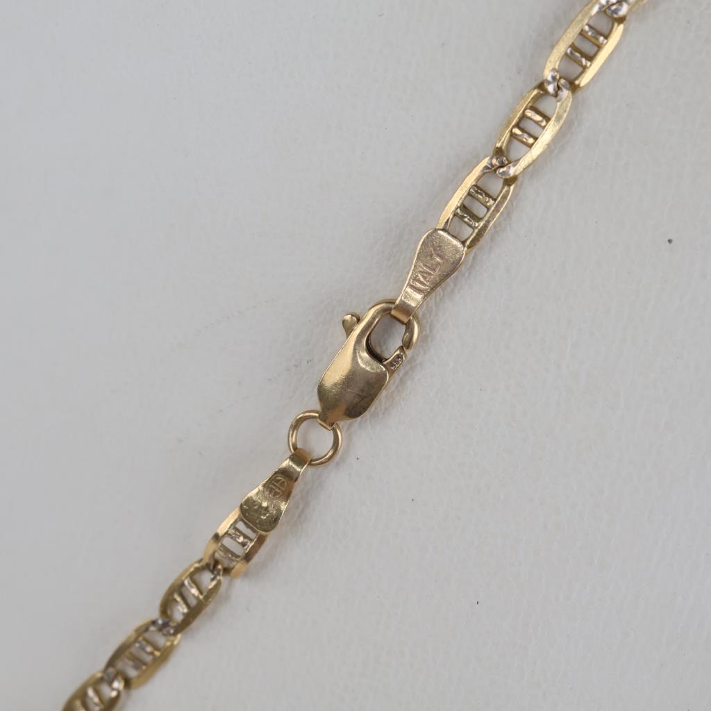 14kt Two Tone Gold Mariner Link Necklace | Property Room