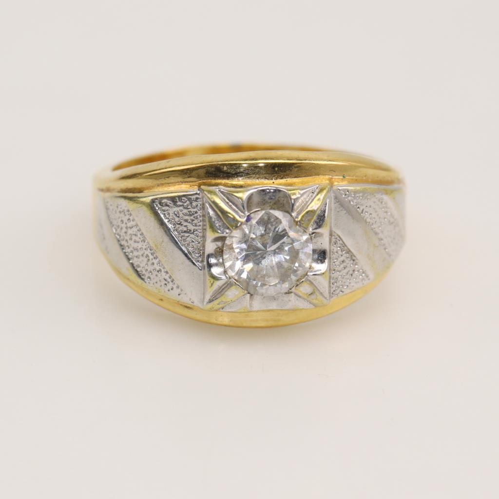 14kt Two Tone Gold Plated Clear Stone | Property Room
