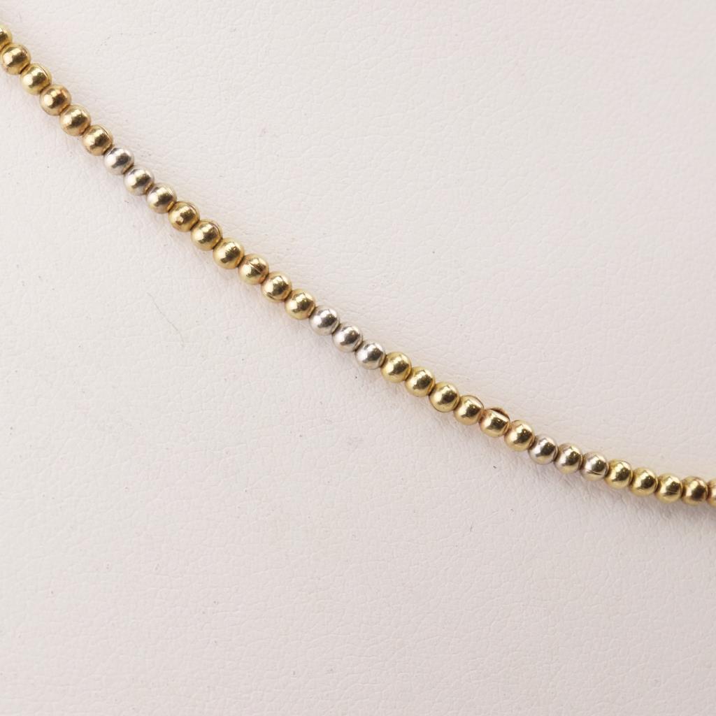 14kt Two-Tone Gold Bead Necklace | Property Room