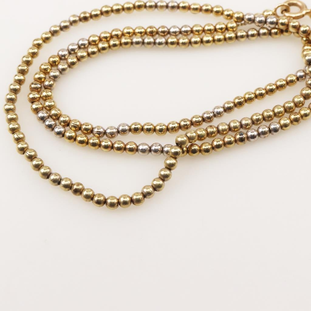 14kt Two-Tone Gold Bead Necklace | Property Room
