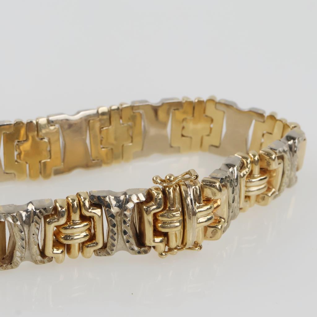 14kt TwoTone GP Hollow Multicolored Beaded Bracelet-Evaluated By ...