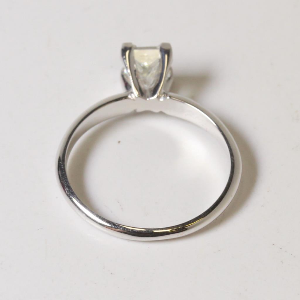 14kt White Gold 1.9g Princess Cut Diamond Solitaire Engagement Ring ...
