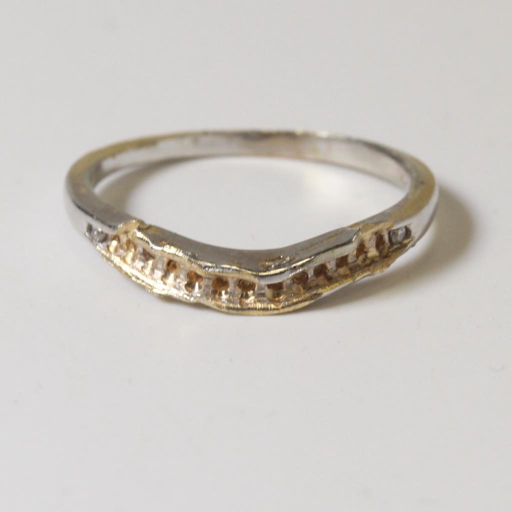 14kt White Gold 2.6g Diamond Accented Empty Setting Band Ring ...