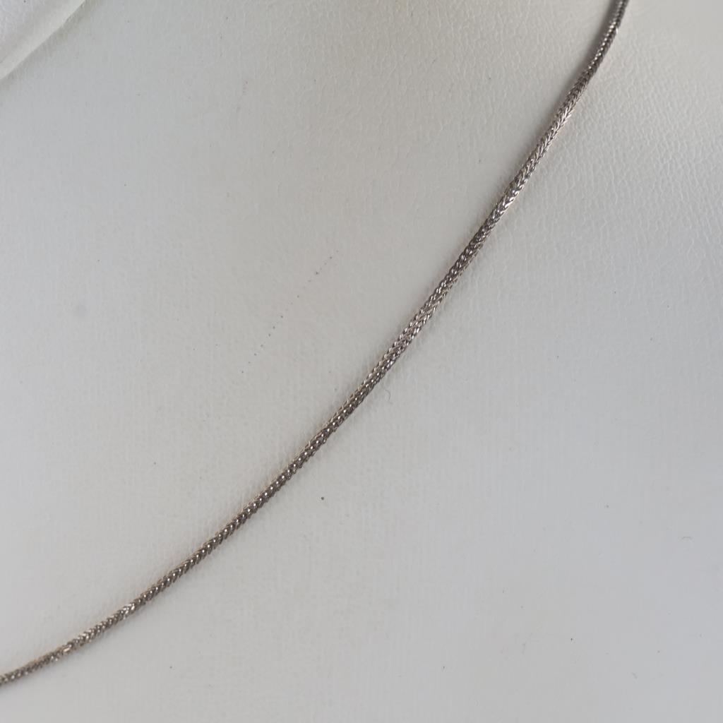 14kt White Gold Foxtail Chain Necklace | Property Room