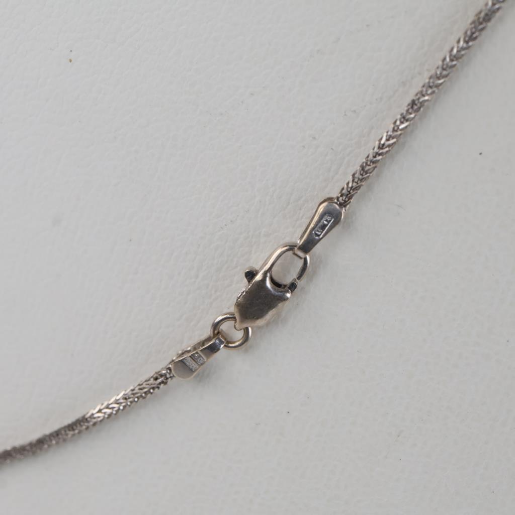 14kt White Gold Foxtail Chain Necklace | Property Room