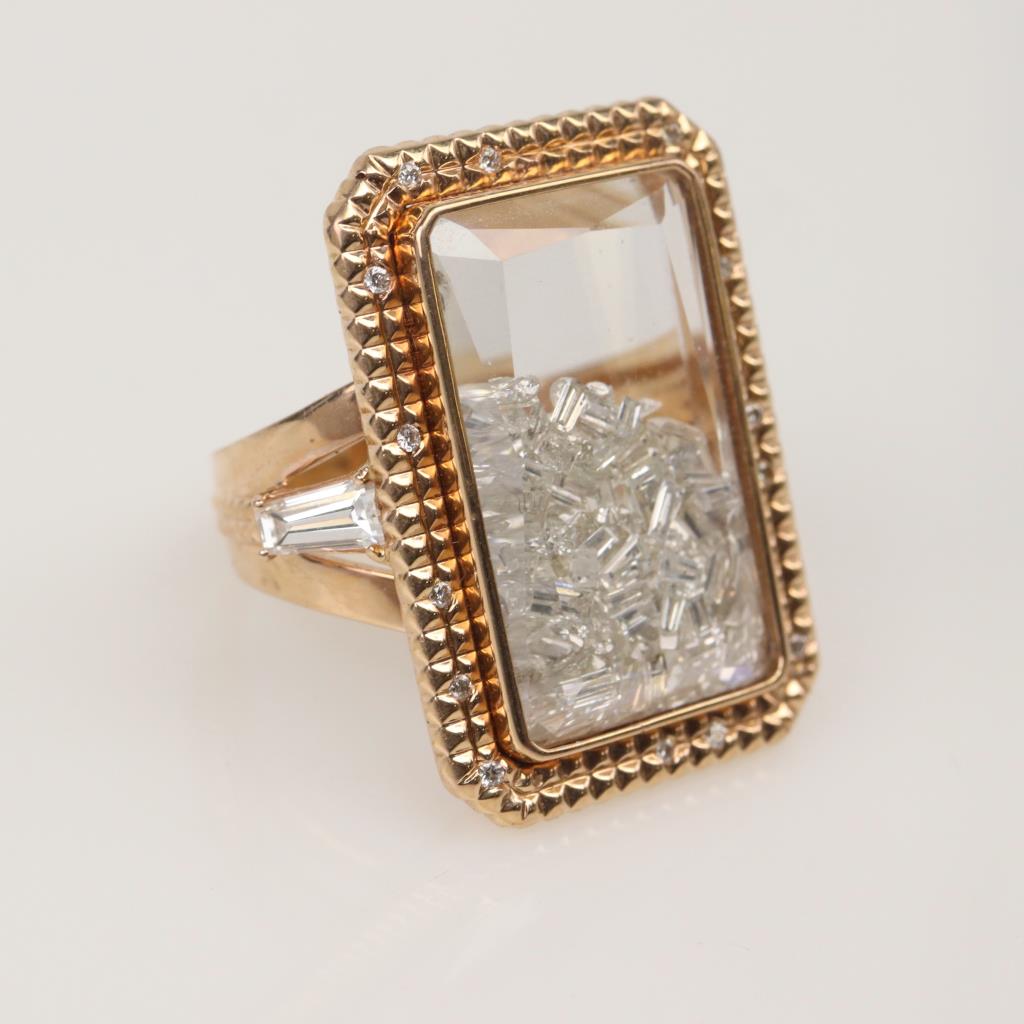 1.50cts TW 18kt Rose Gold Diamond Shaker Ring-Evaluated By Our ...
