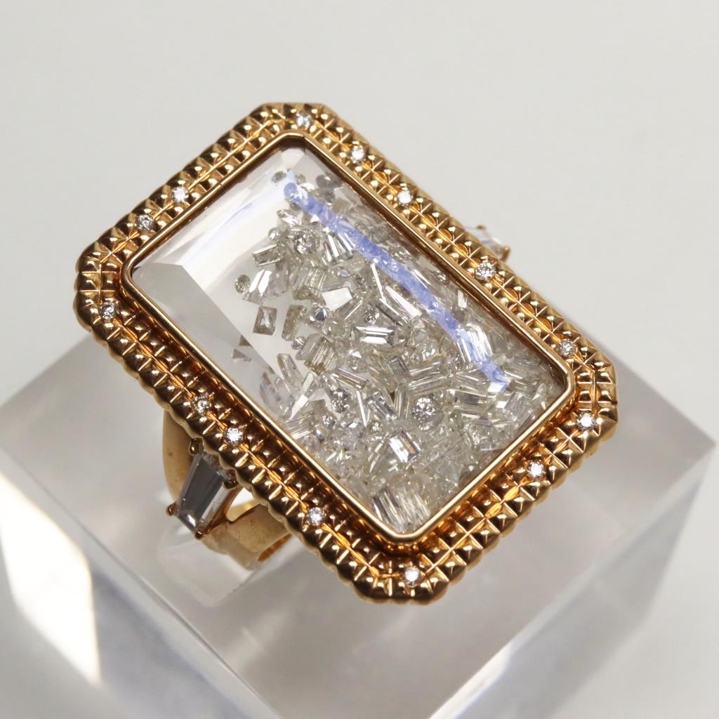 1.50cts TW 18kt Rose Gold Diamond Shaker Ring-Evaluated By Our ...