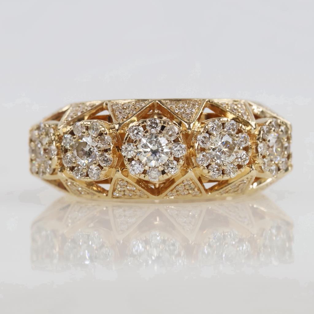 1.51cts TW Diamond 14kt Gold Wide Band-Evaluated By Our Certified ...