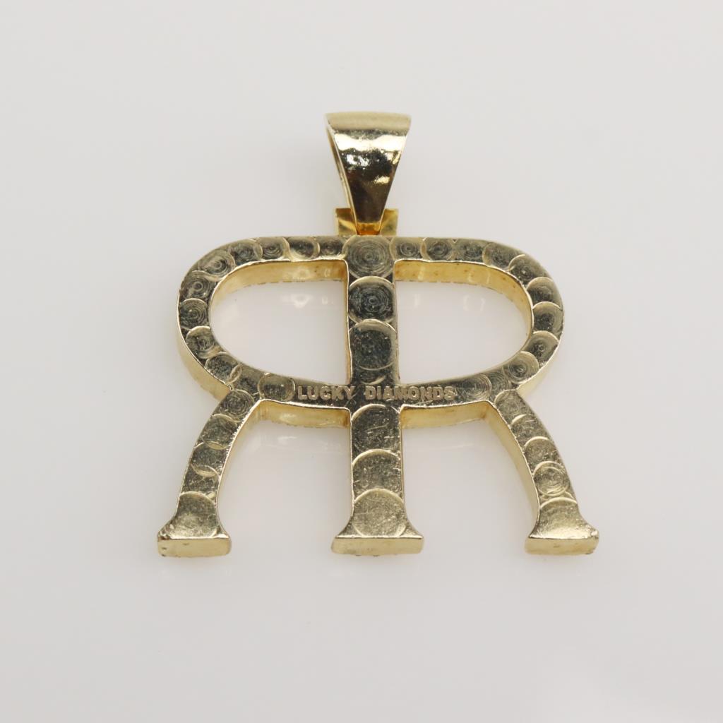 1.54cts TW Diamond 10kt Gold "RR" Pendant-Evaluated By Our Certified ...
