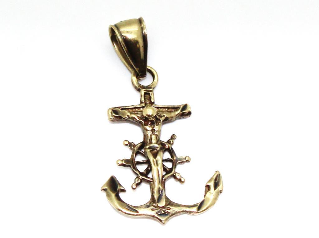 1.5g 10kt Gold Cross And Anchor Pendant | Property Room