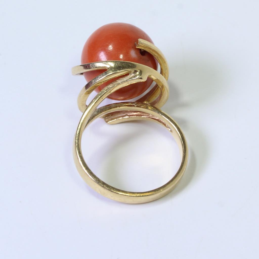16kt Gold 9g Spinning Orange Ball Ring | Property Room