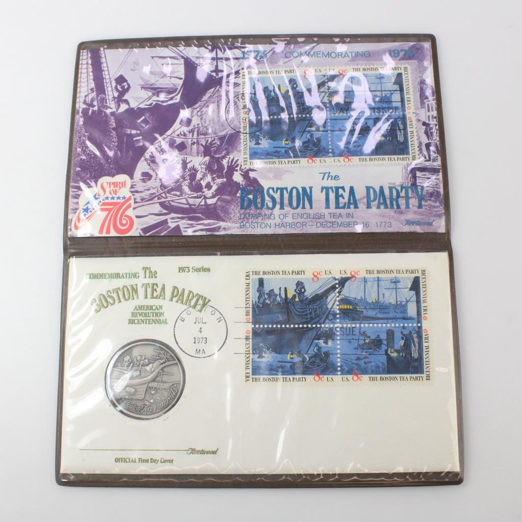 1773 The Boston Tea Party Fleetwood Medalist Stamp And Coin Set ...