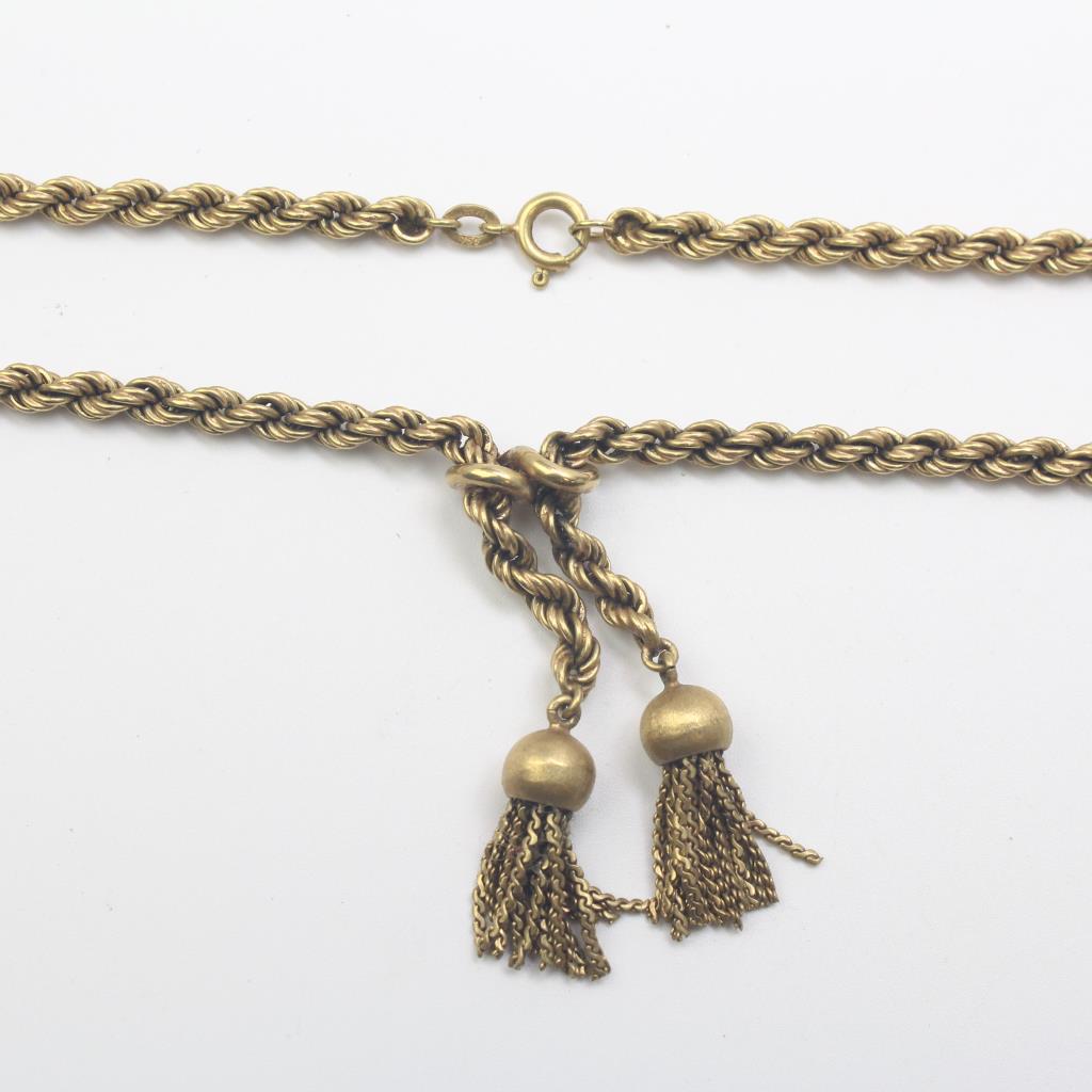 17kt Gold 21.2g Front Toggle Rope Chain Necklace | Property Room