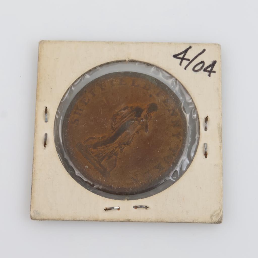 1815 Great Britain Yorkshire-Sheffield Workhouse Penny | Property Room