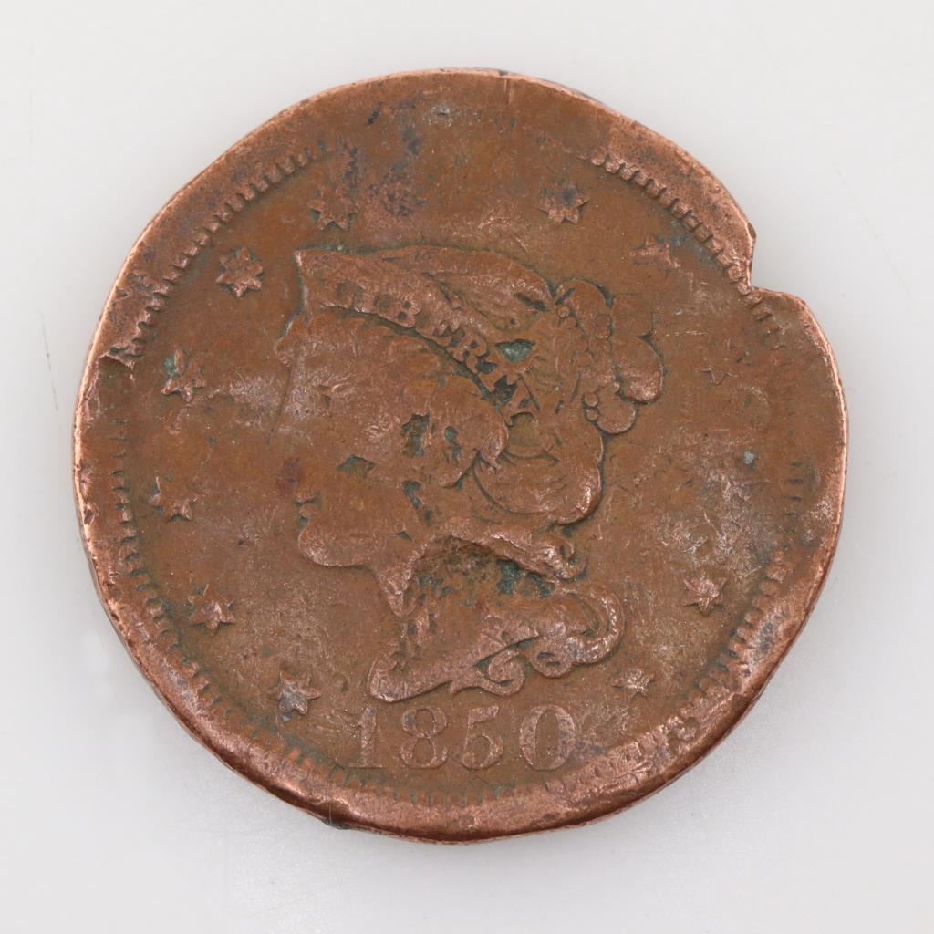 1850 Braided Hair Large Cent | Property Room