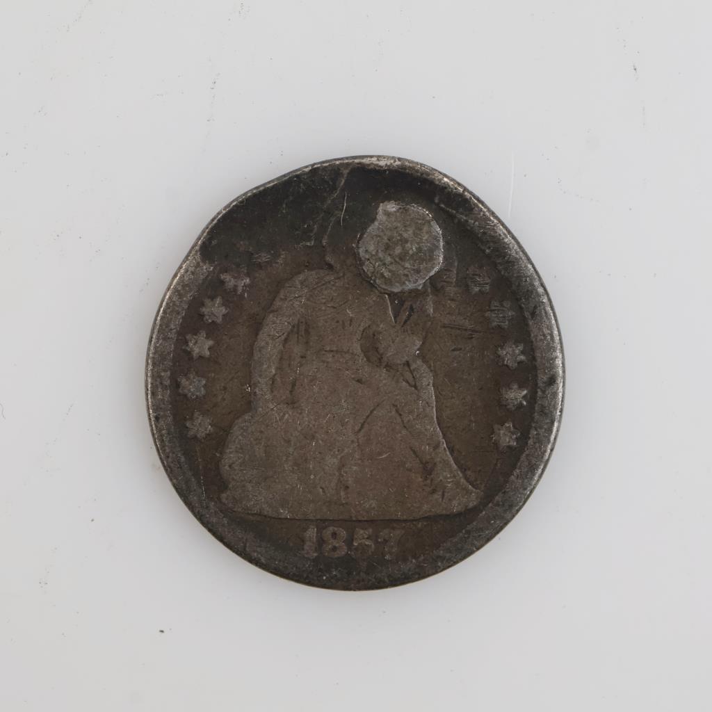 1857 US Seated Liberty Silver Dime | Property Room