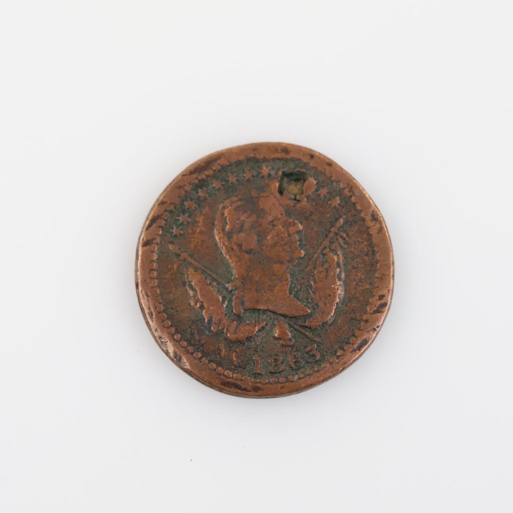 1863 Civil War George Washington Copper Token | Property Room