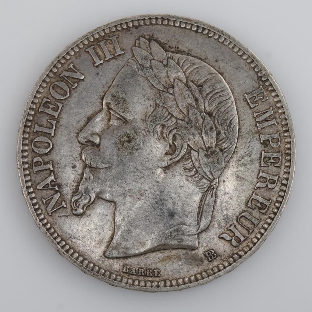 1870 French Silver 5 Francs | Property Room