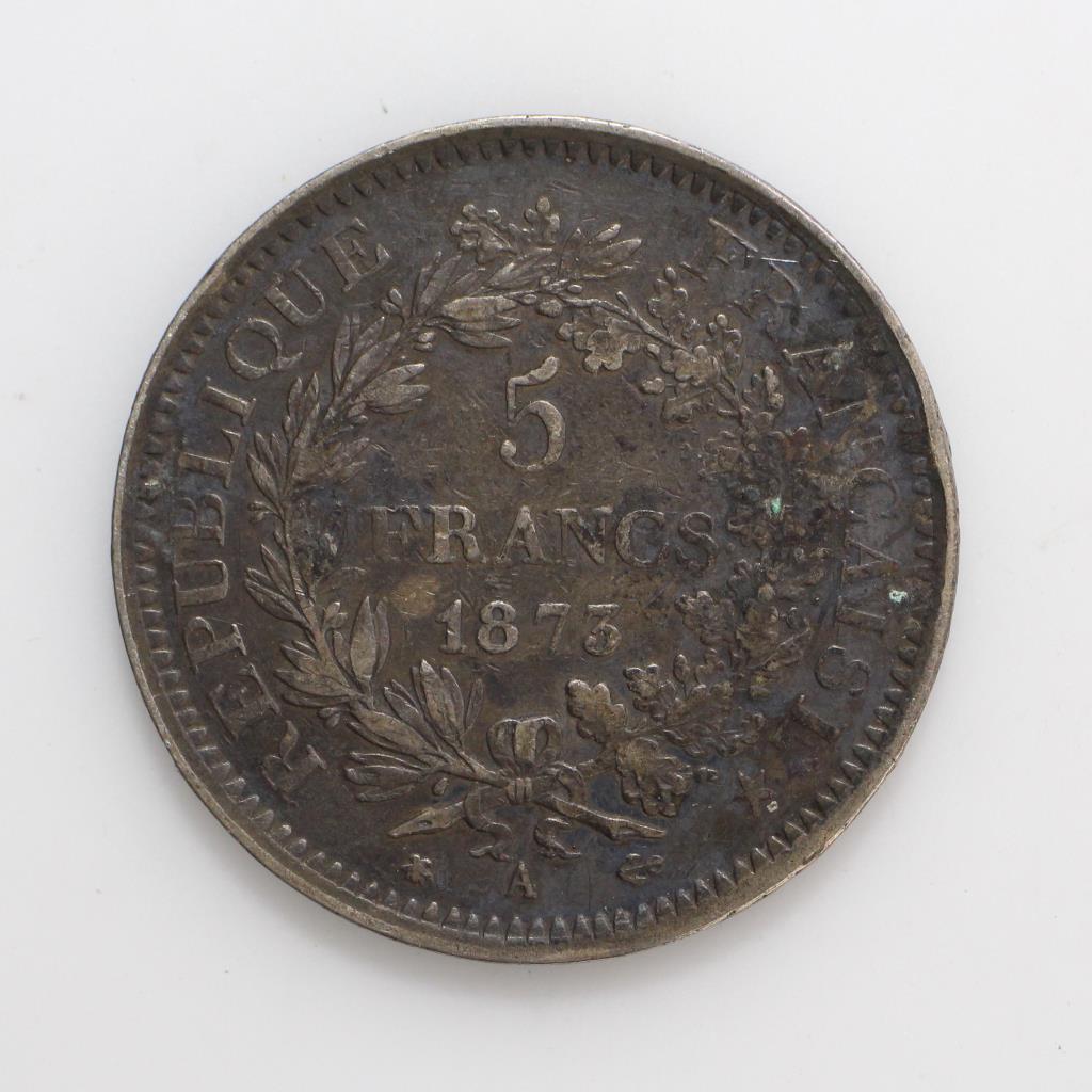 1873 France Silver 5 Francs Coin | Property Room