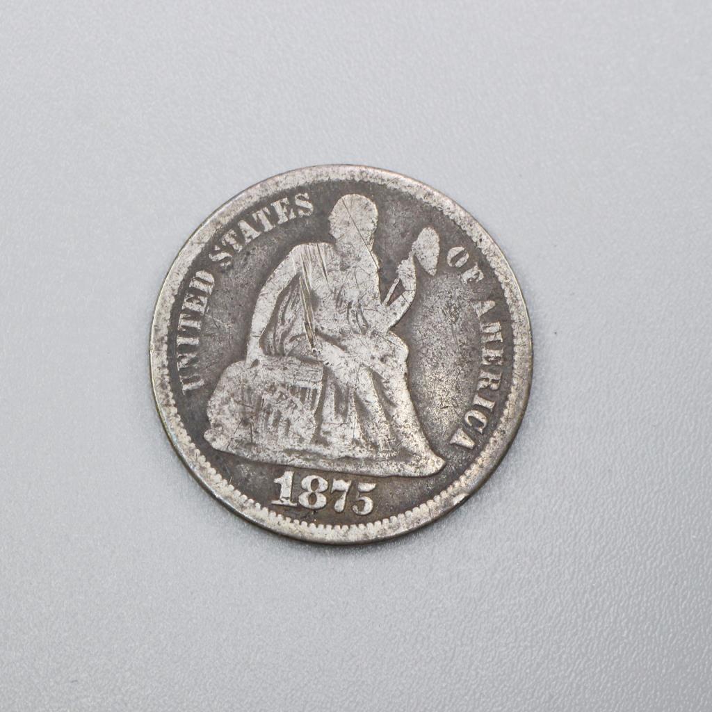 1875 Liberty Seated Silver Dime | Property Room