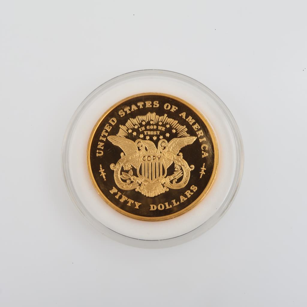 1877 $50 Half Union Proof Tribute Coin/ With COA | Property Room