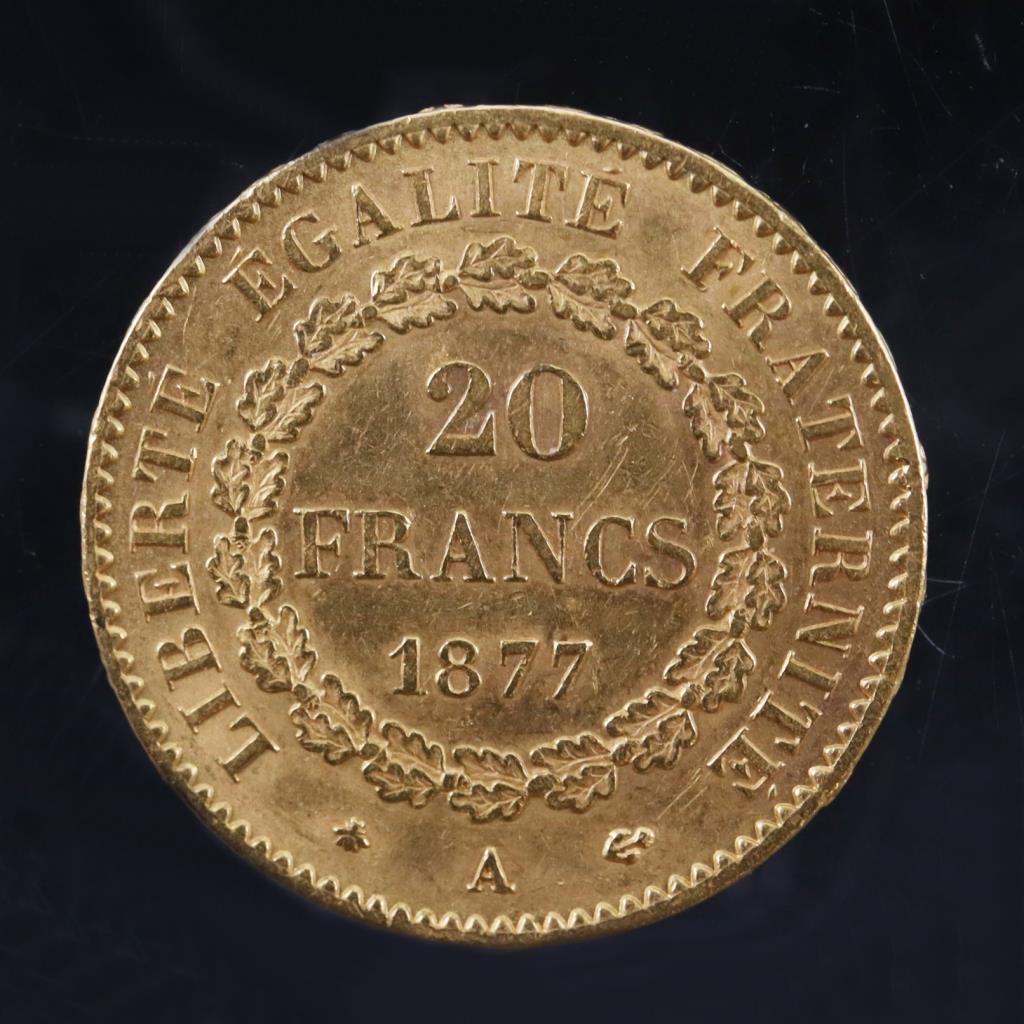 1877 French Guardian Angel Gold 20 Franc | Property Room