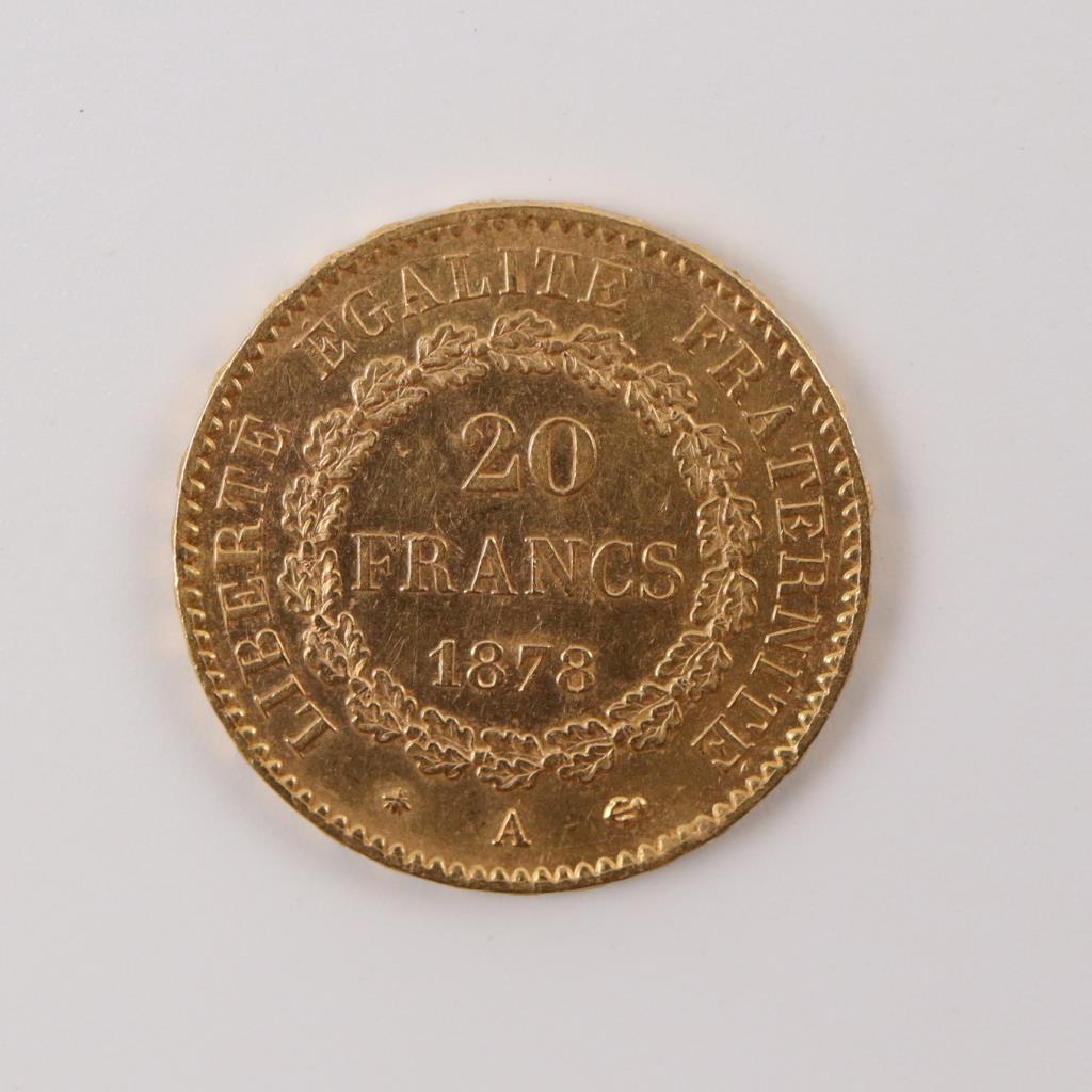 1878 French Guardian Angel Gold 20 Franc | Property Room