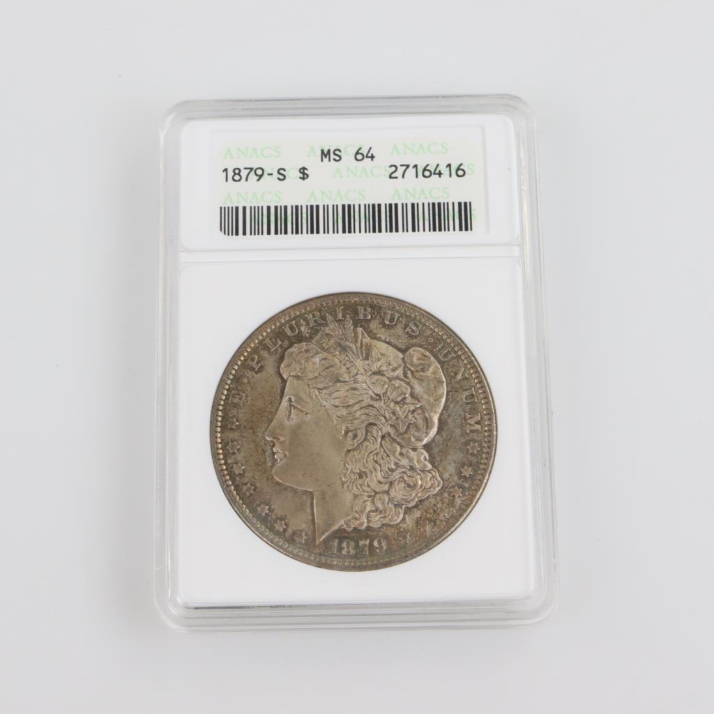 1879-S MS64 Morgan Silver Dollar ANACS Graded | Property Room