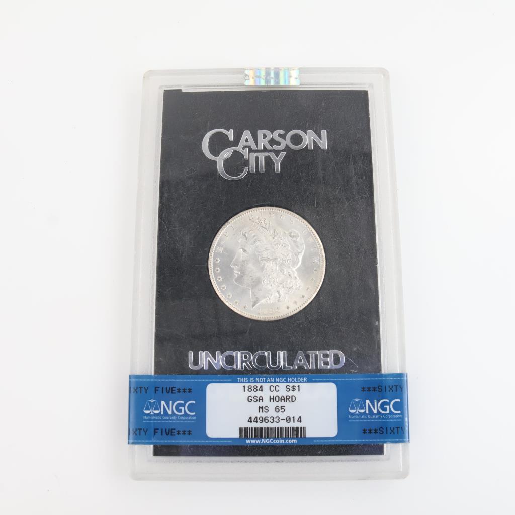 1884 US MS65 Carson City Morgan Silver Uncirculated Dollar NCG Graded ...