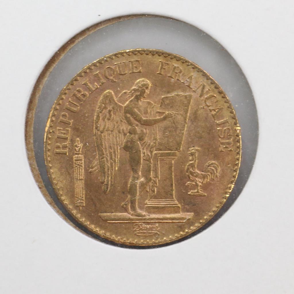 1896 22k Gold 20 Francs Coin 8.5g | Property Room