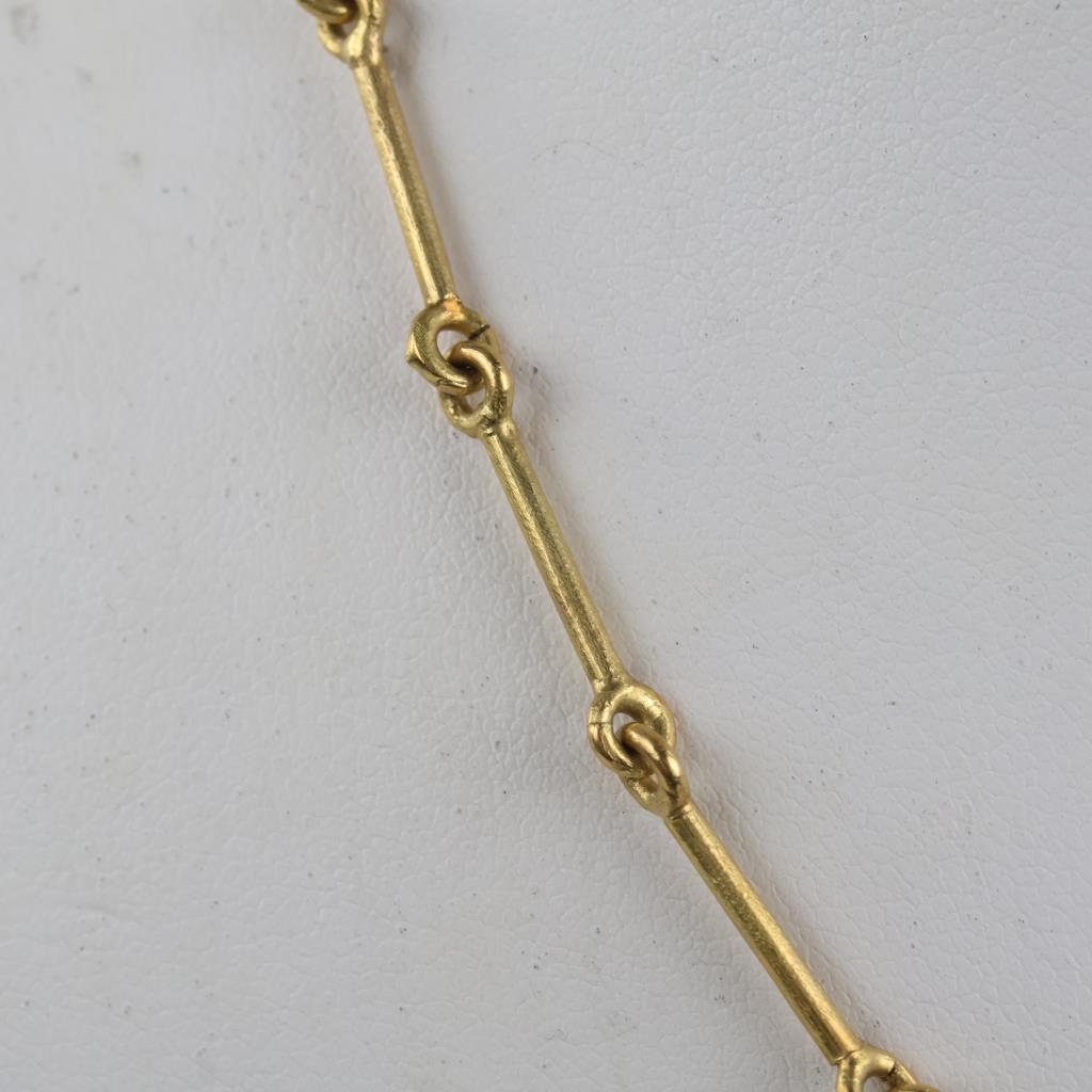 18kt Gold Bar Link Chain Necklace | Property Room