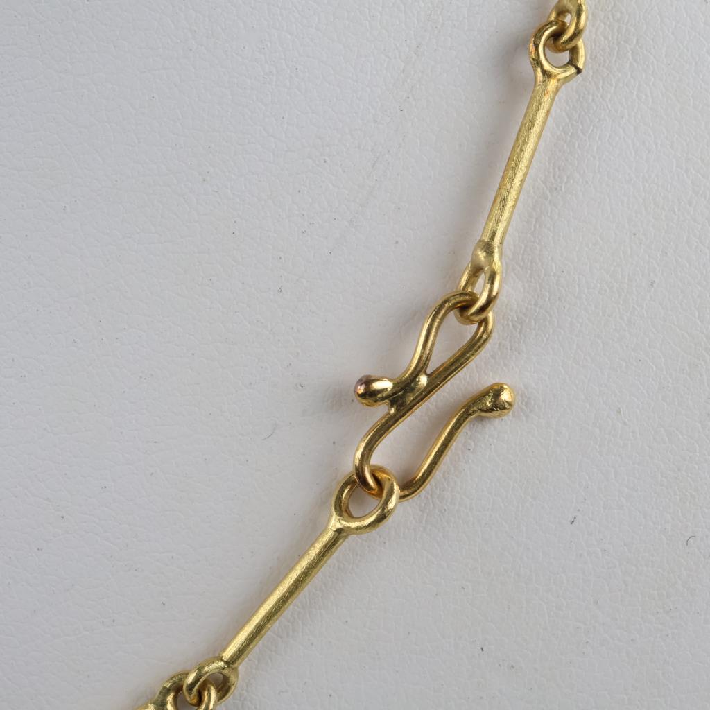 18kt Gold Bar Link Chain Necklace | Property Room