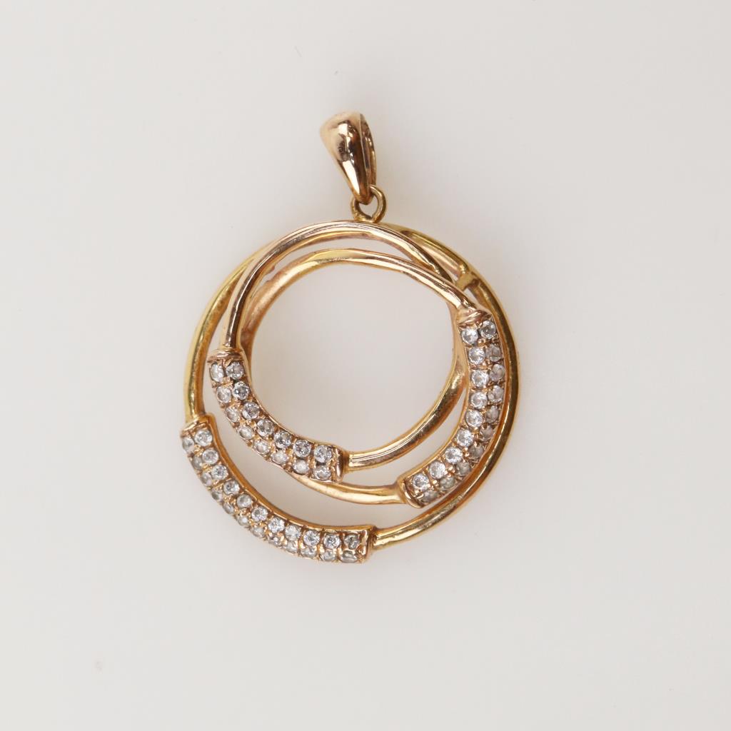 18kt Gold Clear Stone Pendant | Property Room
