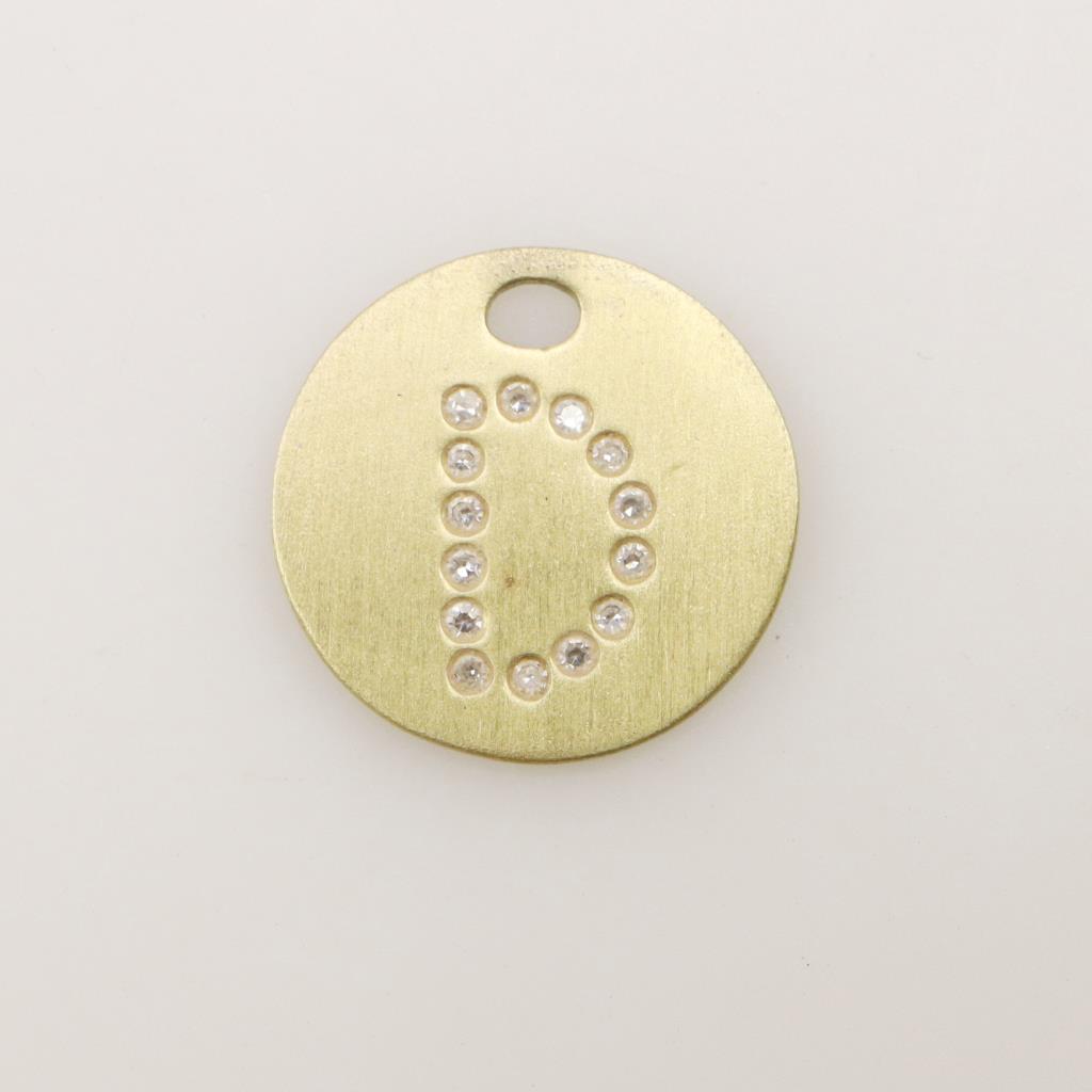 18kt Gold Clear Stone Round Pendant | Property Room