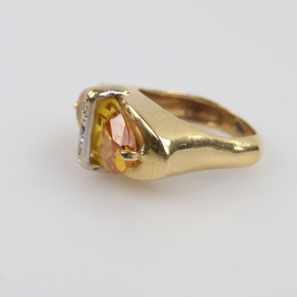 18kt Gold Cubic Zirconia & Crystal Ring | Property Room