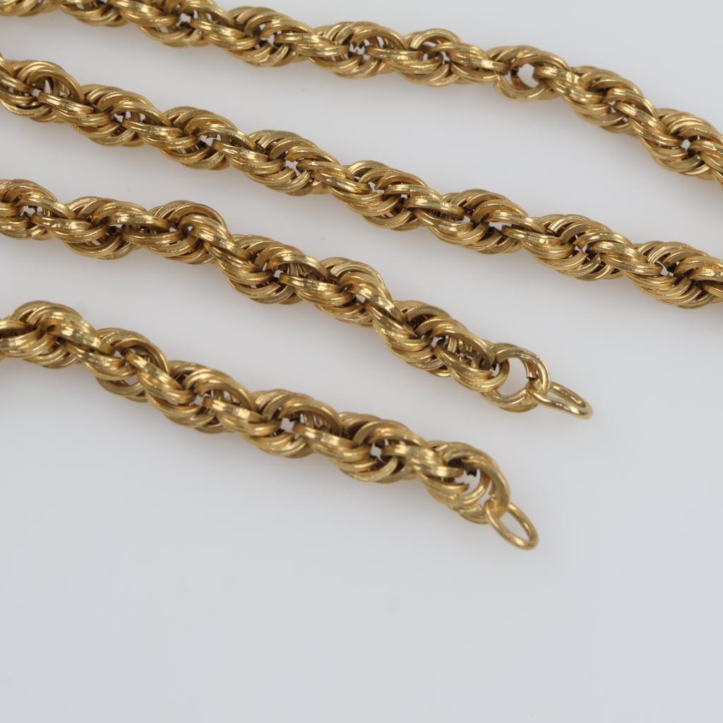 18kt Gold Hollow Rope Chain Necklace | Property Room